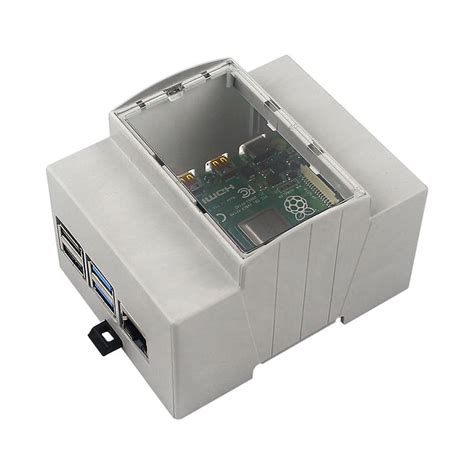 Din Rail ABS Plastic Box Shell Enclosure For Raspberry Pi 4 Model B 3 3B