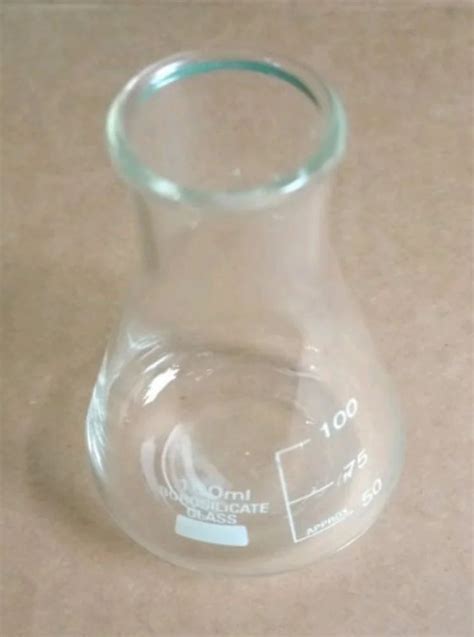 Borosilicate Glass Cylindrical 100ml Conical Flask For Laboratory Size 50mm Height At Rs 40