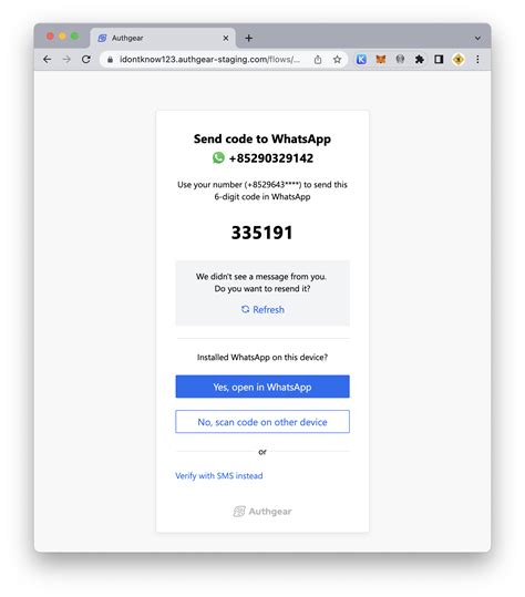 [otp whatsapp] whatsapp otp failed to verify · issue 2966 · authgear