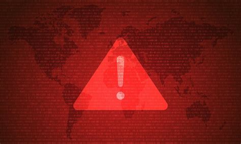 Premium Vector Attention Danger Hacking Symbol On Map Dark Red
