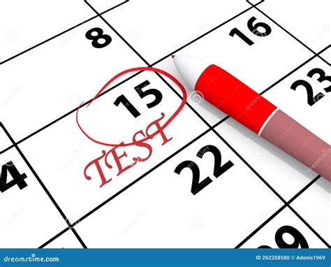 Test Word On Calendar Stock Illustration Illustration Of Desk 262208580