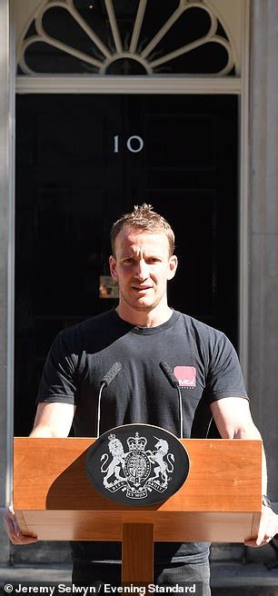 Hot Podium Guy Is Back As He Sets Up Lectern At 10 Downing Street
