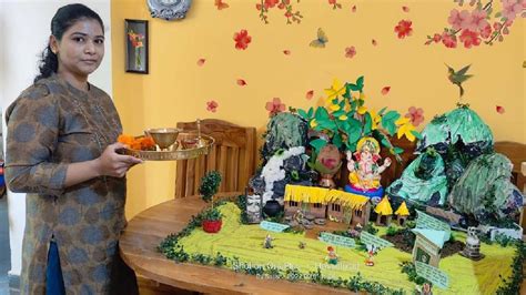 Gadchiroli Bappa गडचिरोलीत महिलेनं चितारला इको फ्रेंडली बाप्पा