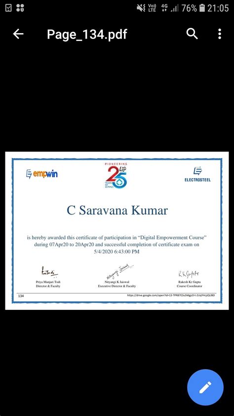 Saravana Kumar On Linkedin I Have Been Completed Successfully Digital Empowerment Course With