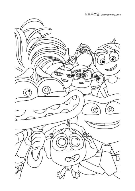 인사이드 아웃 2 불안이 색칠공부 도안 Inside Out 2 Anxiet 드로우 쏘잉 컬러링 페이지 성인용 컬러링 페이지 디즈니 공주 색칠하기