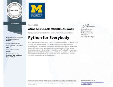 Python Coursera Programming Pythonforeverybody Anas Abdullah Al Ward