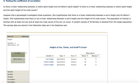 Is There A Linear Relationship Between A Male S Adult Chegg Com