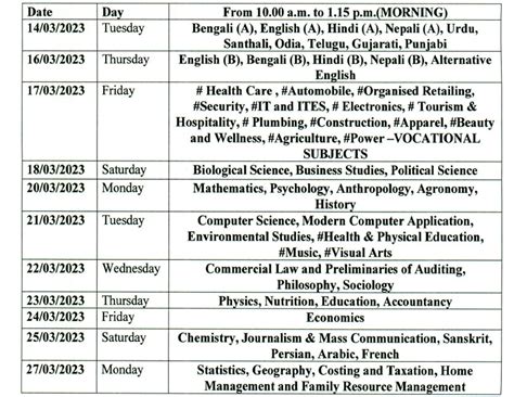 Wb Hs Exam Routine 2024 West Bengal Wbchse 12th Exam Dates