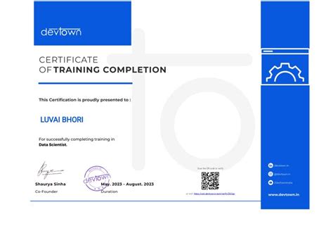 Luvai Bhori On Linkedin Datascience Devtown Certificationachievement