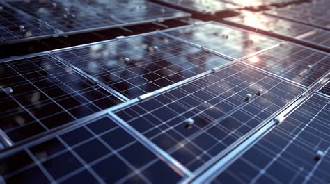3d 렌더링 햇빛에 원활한 태양 전지 패널 배열 3d 재생 에너지의 3d 그림 태양 전지 패널 근접 촬영 대체 에너지 개념