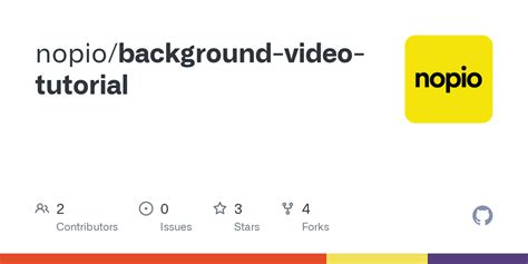 Github Nopiobackground Video Tutorial