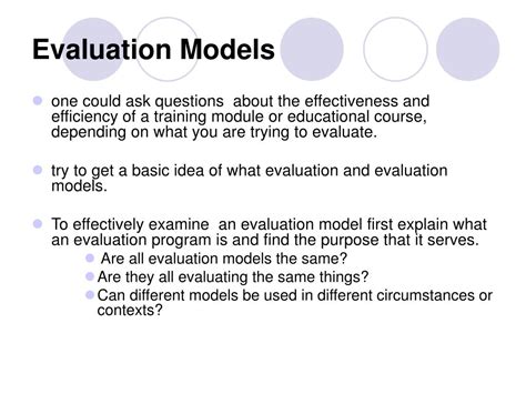 Ppt Evaluation Models Powerpoint Presentation Free Download Id 3029027