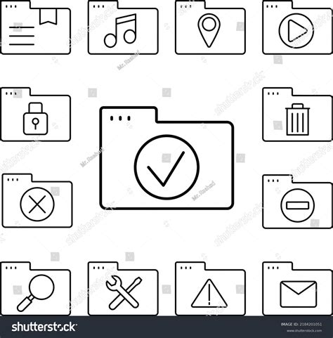Folder Check Mark Icon Collection Other Stock Vector Royalty Free