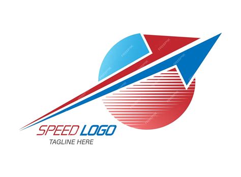 Logotipo De Velocidad Una Flecha Dividida En Rojo Y Azul Con Un