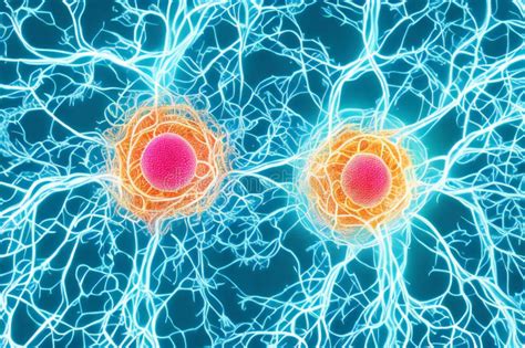 A Microscopic Look At The Intricate Neural Pathways Of The Brain Stock Illustration