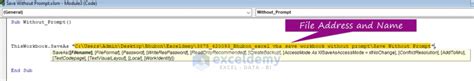 Excel Vba Save Workbook Without A Prompt With Easy Steps