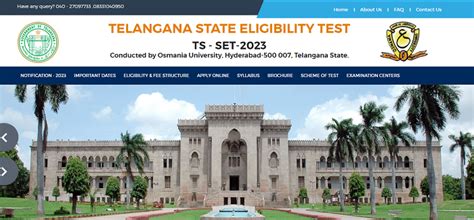 TS SET Notification 2023 Eligibility Exam Pattern