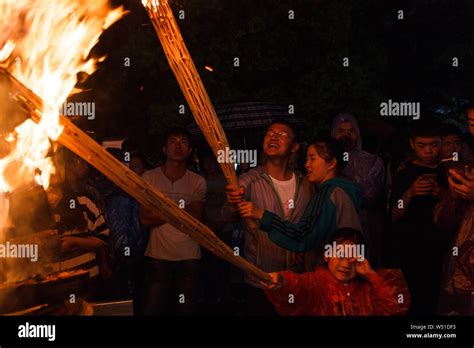 Celebrations Of The Torch Festival In Yunnan Province China Stock