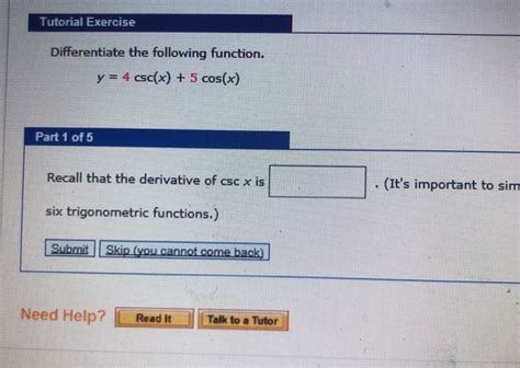 Solved Tutorial Exercise Differentiate The Following