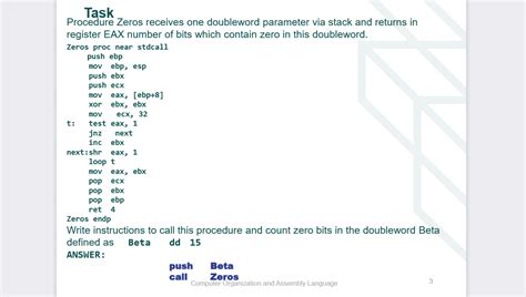 Solved Mov Task Procedure Zeros Receives One Doubleword Chegg