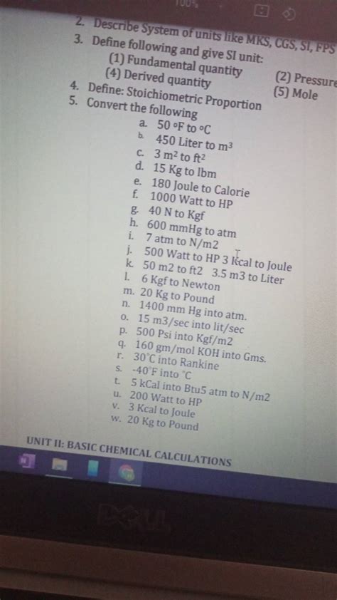 Describe System Of Units Like Mks Cgs Si Fps 3 Define Following And G