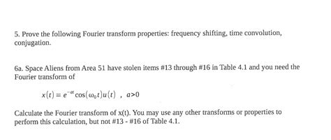 solved 5 prove the following fourier transform properties