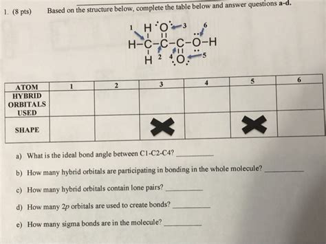 Solved 1 8 Pts Based On The Structure Below Complete The Chegg Com