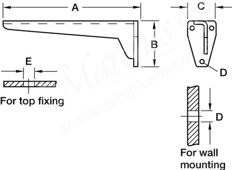 Fixed Bracket Hebgo 280x100mm Handrail Shelf And Table Brackets Shelving And Wardrobe Furniture
