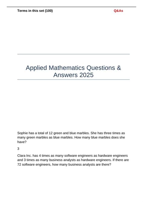 Applied Mathematics Questions And Answers 2025 Applied Mathematics Stuvia Us