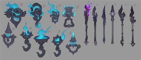 {线稿系列}东，西古现武器设计（枪，刀，棍，盾） 花瓣网