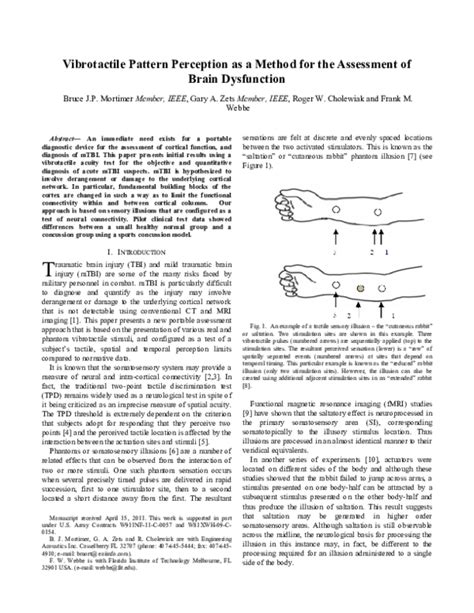 Pdf Vibrotactile Pattern Perception As A Method For The Assessment Of