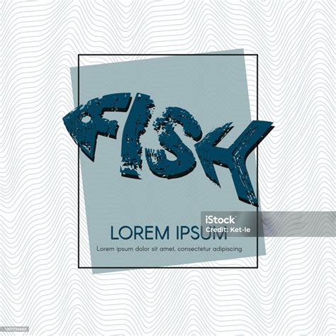 물결의 배경에 푸른 물고기 문자 문자 링 그런지 질감을 양식 물고기 현대 미술 창조적 인 디자인 요소 레이아웃 배너 메뉴 는 로고 피쉬 아이콘 벡터를 커버 가리기에 대한