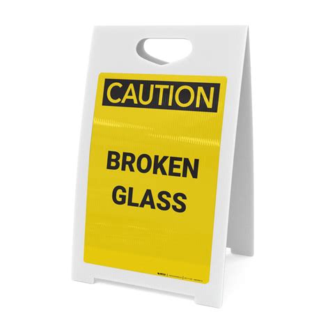 Caution Broken Glass A Frame Sign