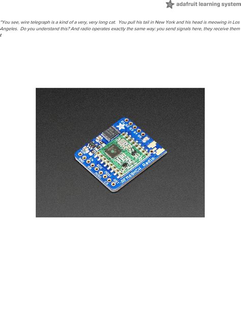 RFM HCW And RFM X LoRa Packet Radio Breakouts Datasheet By Adafruit Industries LLC Digi Key