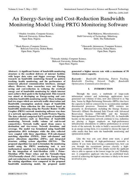 an energy saving and cost reduction bandwidth monitoring model using