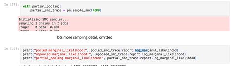 how to report on smc s log marginal likelihood in pymc5 v5 pymc