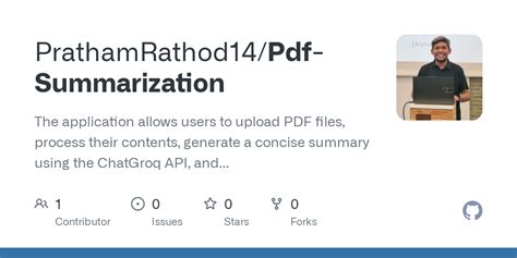 Github Prathamrathod14pdf Summarization The Application Allows Users To Upload Pdf Files