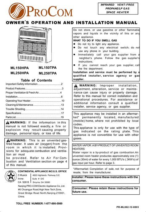 Procom Ml Hpa Users Manual C