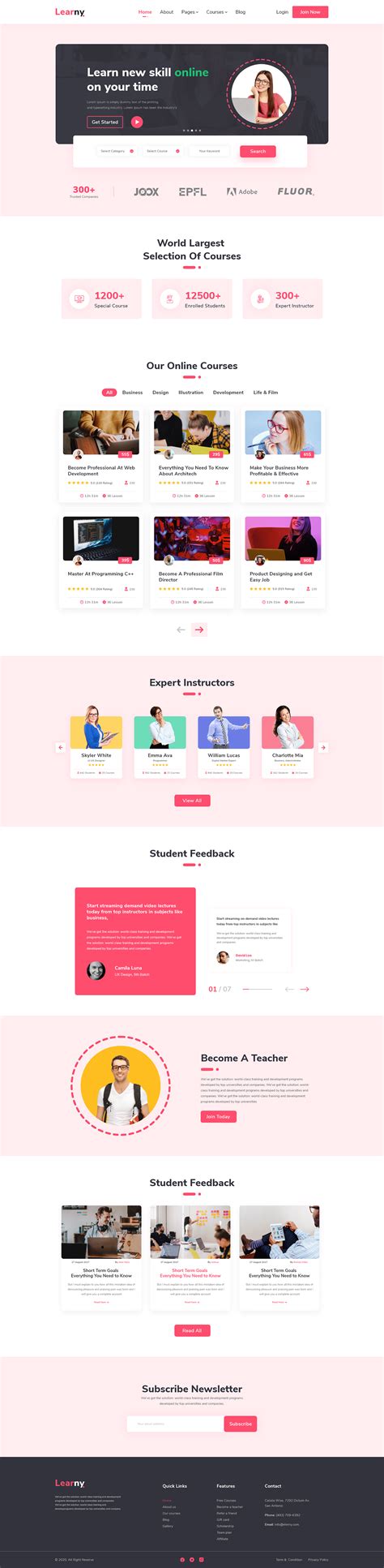 Online Education Platform Website UI Design Behance