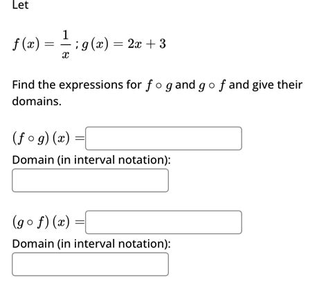 letf x 1x g x 2x 3find the expressions for f g ﻿and