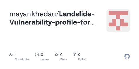 Github Mayankhedaulandslide Vulnerability Profile For Uttarakhand