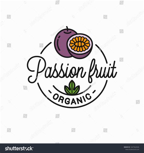 Passion Fruit Logo Round Linear Logo Stock Vector Royalty Free