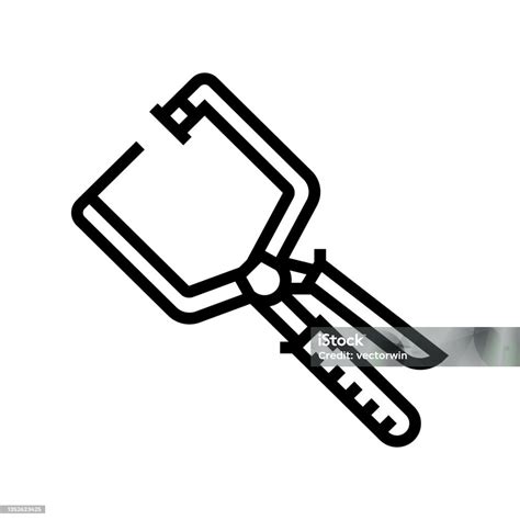 직각 클램프 목수 공구 라인 아이콘 벡터 일러스트레이션 갈고리 발톱에 대한 스톡 벡터 아트 및 기타 이미지 갈고리 발톱 개인 장식품 계기판 측정기 Istock