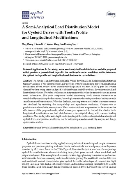 A Semi Analytical Load Distribution Model For Cycl Pdf Gear Linear Elasticity