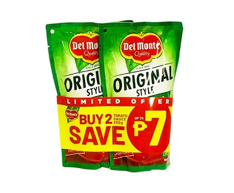 Del Monte Original Style Tomato Sauce 2 Packs X 200g