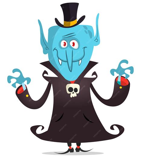 Premium Vector Cute Cartoon Vampire Smiling Vector Illustration