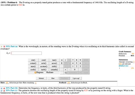 solved 10 problem 6 the d string on a properly tuned