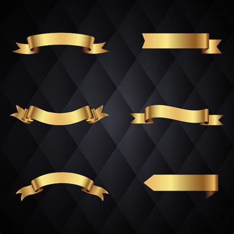 Insignias De Gradiente Dorado Vectorial Vector Premium