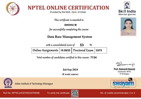 Nptel Databasemanagement Certified Datascience Sindhu M