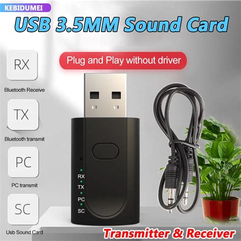 미니 블루투스 송신기 수신기 Usb 35mm 마이크 헤드폰 잭 스테레오 사운드 카드 오디오 어댑터 스피커 노트북 Pc